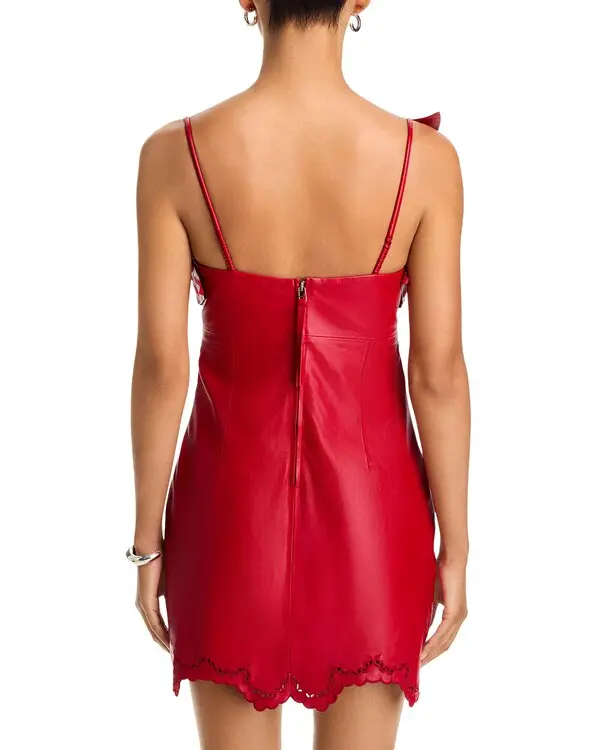 Farm Rio 3d Richilieu Flower Leather Mini Dress