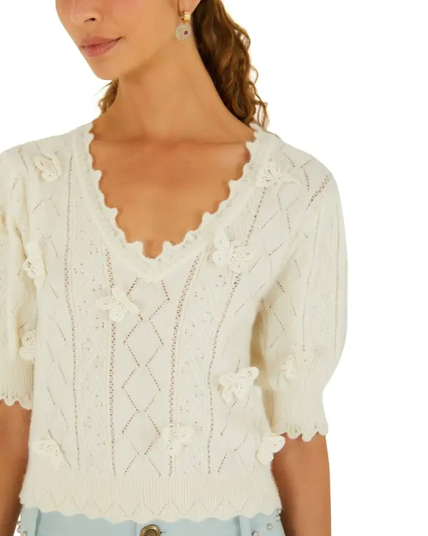 Farm Rio Richelieu V Neck Sweater