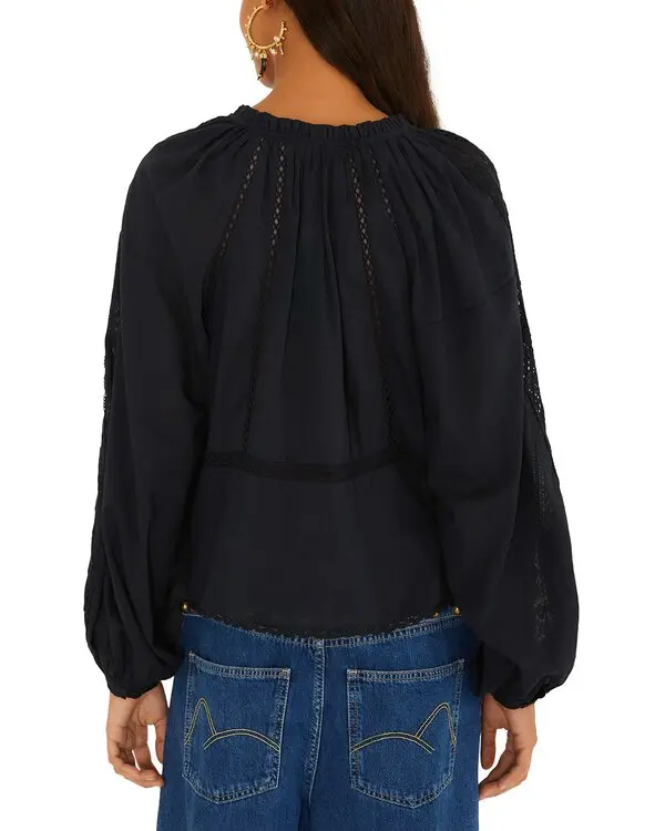Farm Rio Embroidered Cotton Blouse