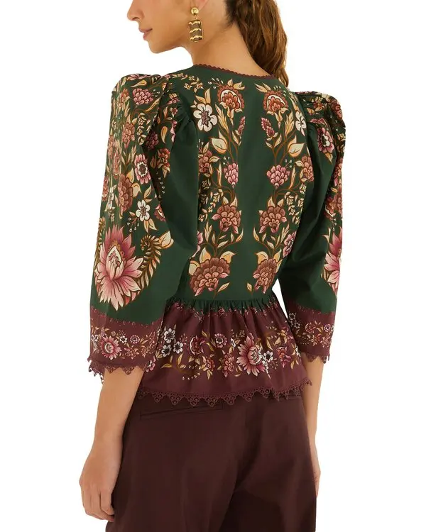 Farm Rio Daniela Cotton Peplum Blouse