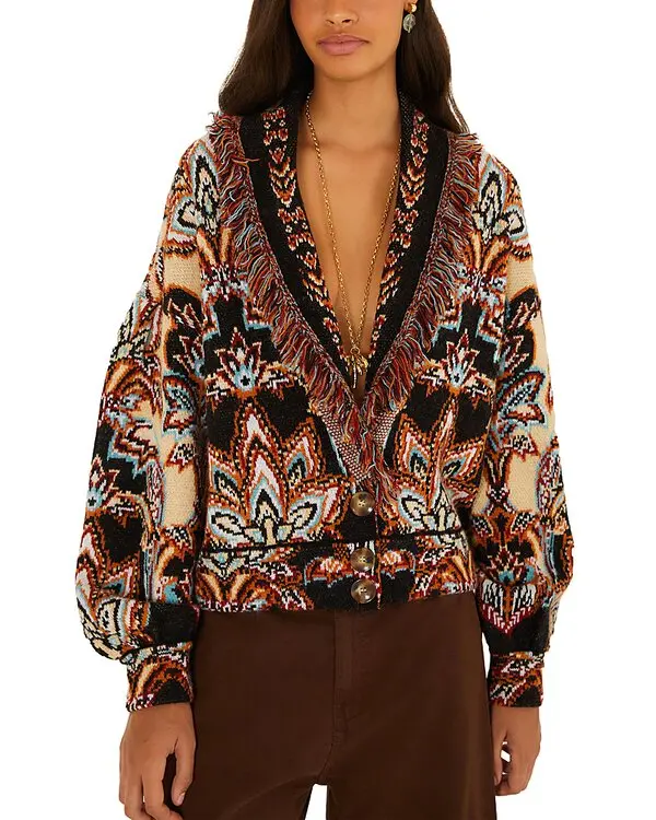 Farm Rio Knit Fringe Cardigan