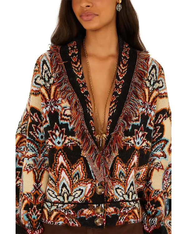 Farm Rio Knit Fringe Cardigan