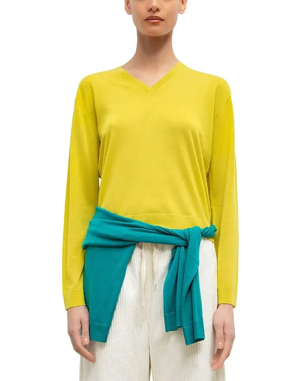 LESET James V-neck Merino Wool Sweater - Citron