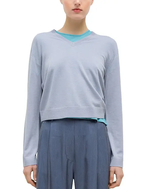 LESET James V Neck Merino Wool Sweater