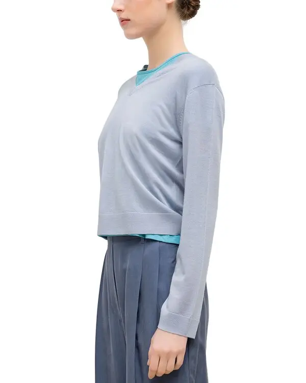 LESET James V Neck Merino Wool Sweater