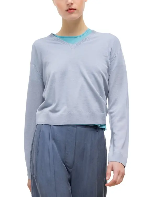 LESET James V Neck Merino Wool Sweater