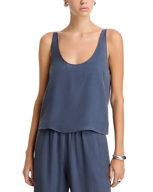 LESET Kim Scoop Tank - Denim