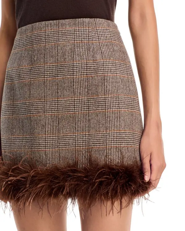 Aqua Feather Trim Mini Skirt Exclusive