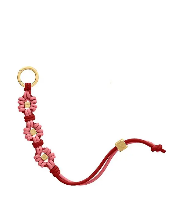 MAISON DE SABRE Bloom Edition Leather Wristlet Charm - Candy Brick