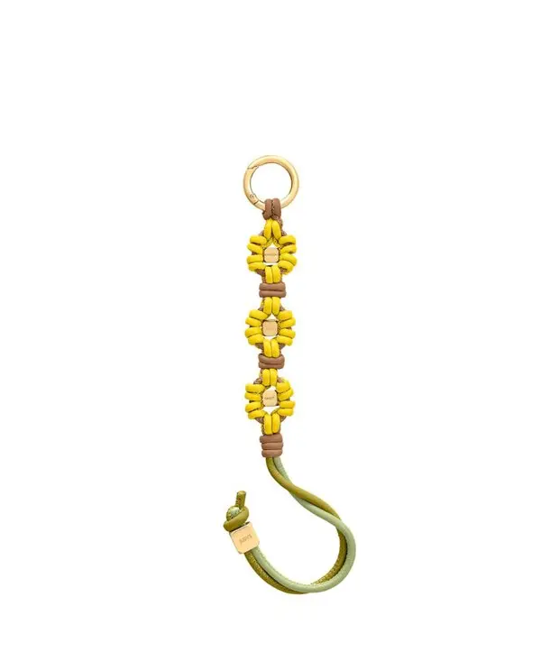 MAISON DE SABRE Bloom Edition Leather Wristlet Charm - Daisy Sandstone