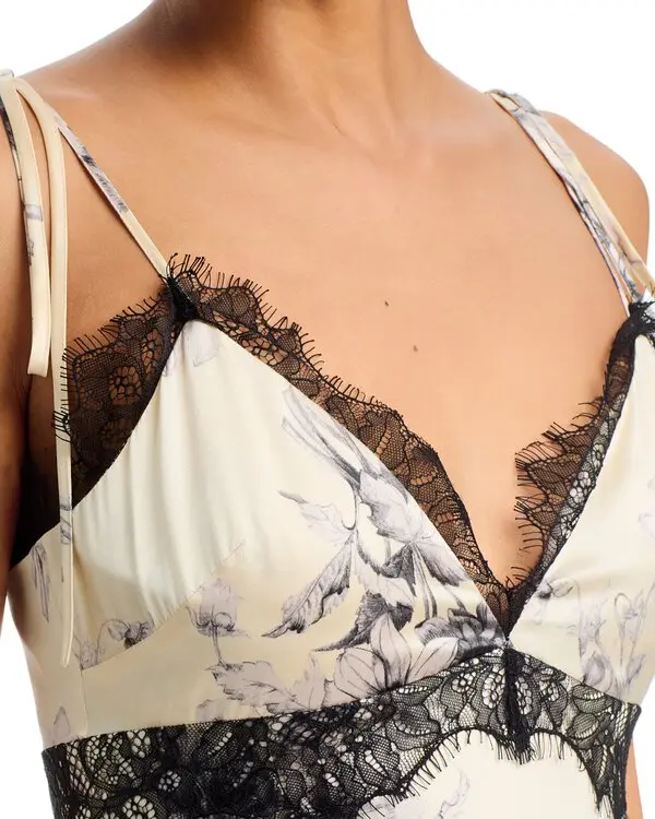 Cinq À Sept Handsketched Floral Jett Dress