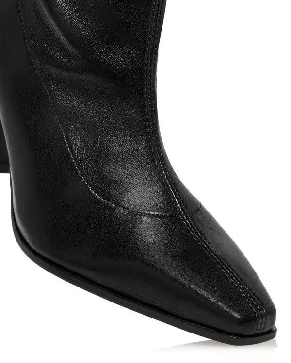 STUART WEITZMAN Stassi Stretch Leather Ankle Boots - Black