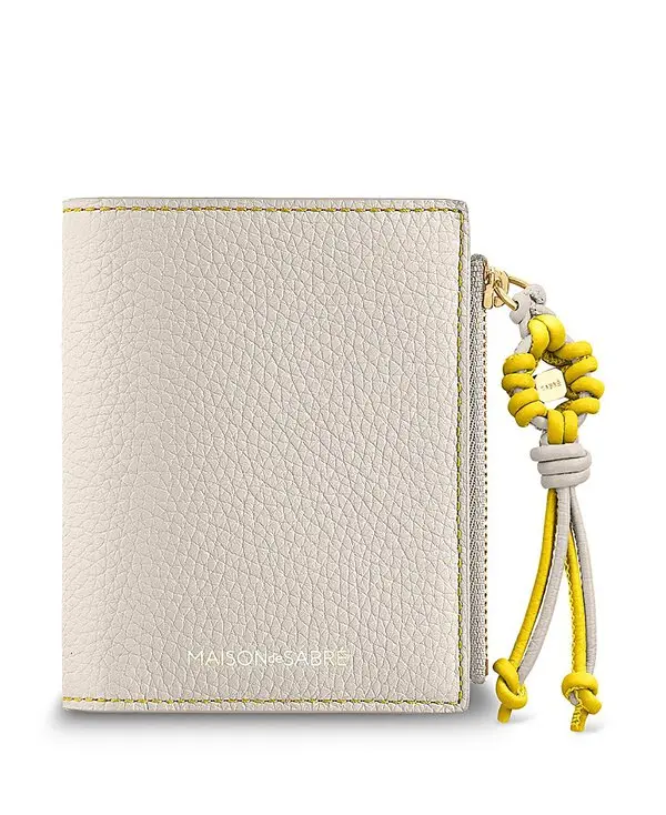 MAISON DE SABRE Bloom Collection Small Leather Bifold Wallet - Foam Daisy