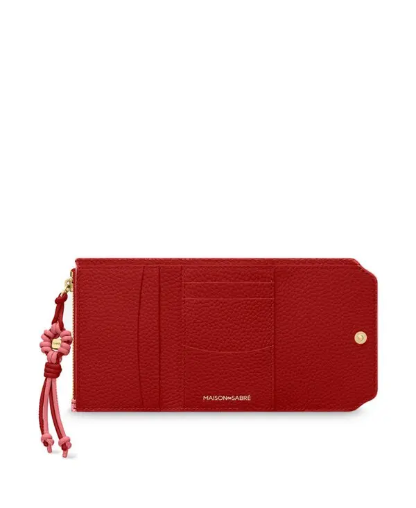 MAISON DE SABRE Bloom Collection Leather Trifold Wallet - Candy Brick