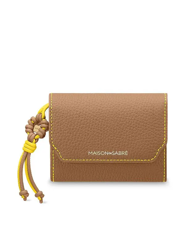 MAISON DE SABRE Bloom Collection Leather Trifold Wallet - Sandstone Daisy