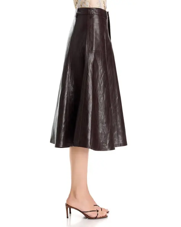 Kobi Halperin Ellen Faux Leather Midi Skirt