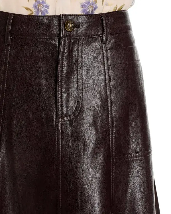 Kobi Halperin Ellen Faux Leather Midi Skirt
