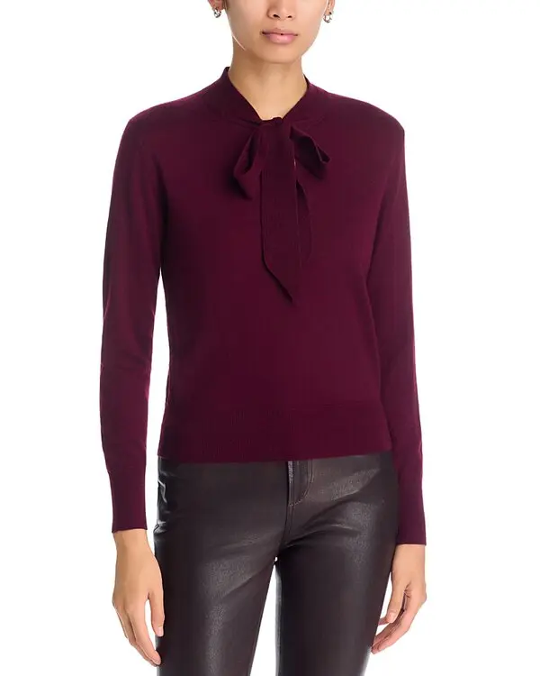 Kobi Halperin Felicity Tie Neck Merino Wool Sweater - Berry