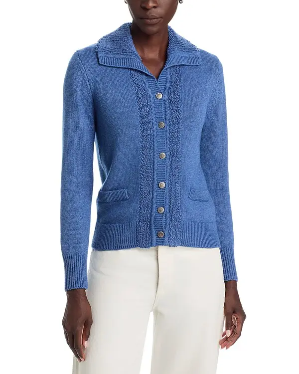 Kobi Halperin Textured Knit Button Front Sweater With Pockets