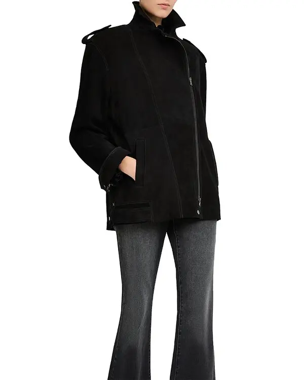 Kobi Halperin Zip Front Leather Jacket - Black