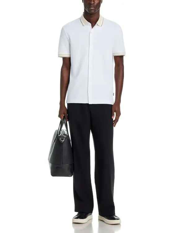 BOSS Puno Casual Cotton Button Down Shirt - White
