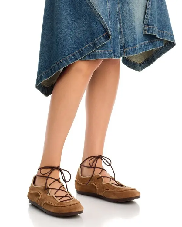 UGG Quill Shearling Lined Ballet Sneakers - Chestnut/sand
