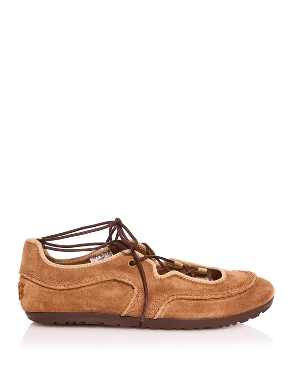 UGG Quill Shearling Lined Ballet Sneakers - Chestnut/sand
