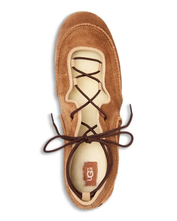 UGG Quill Shearling Lined Ballet Sneakers - Chestnut/sand