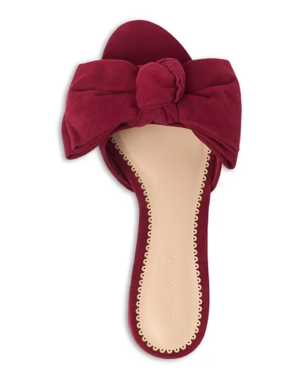 Cinq À Sept Suede Bow Slides - Berrywine