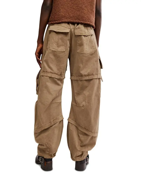 Free People Reef Curved Cargo Twill Pants - Aloe
