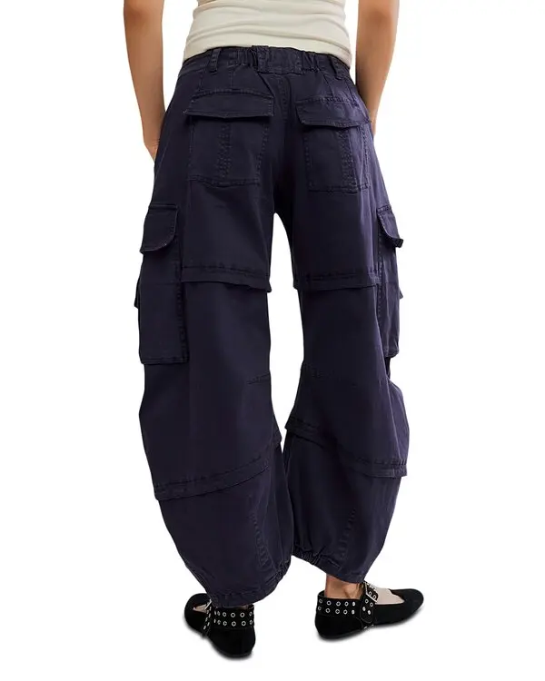 Free People Reef Curved Cargo Twill Pants - Black