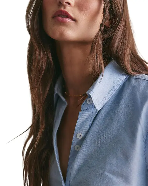 Free People Benny Slim Cotton Oxford Shirt