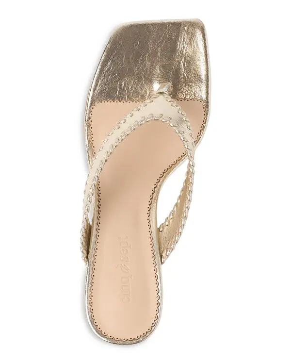 Cinq À Sept Frankie Metallic Kitten Heel Sandals