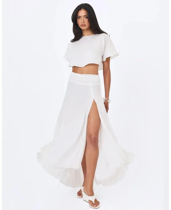 MISS CIRCLE NEW YORK Yanna Chiffon High-low Maxi Skirt