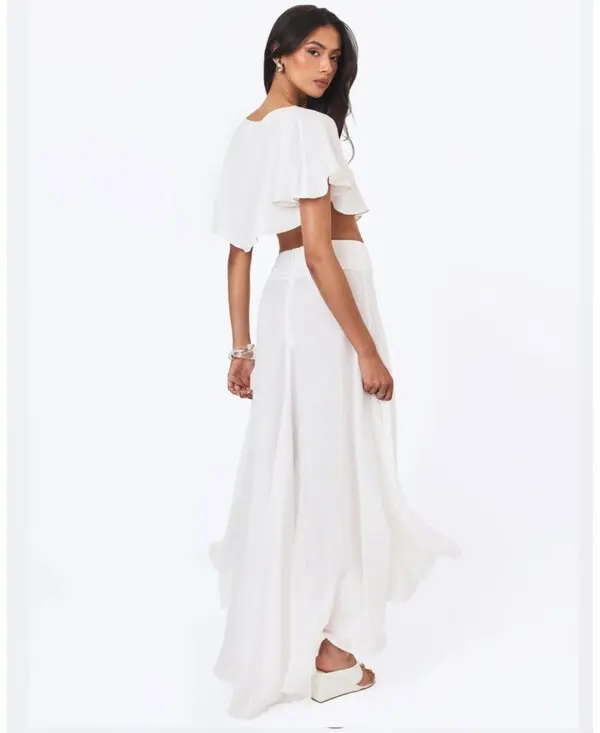 MISS CIRCLE NEW YORK Yanna Chiffon High-low Maxi Skirt