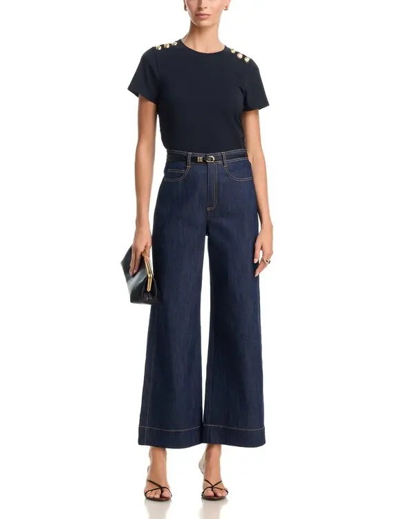 Cinq À Sept Jasper Button Shoulder Tee