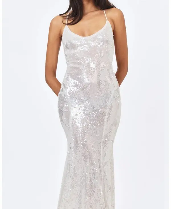 MISS CIRCLE NEW YORK Cameron Sequin Scoop Neck Mermaid Maxi Dress
