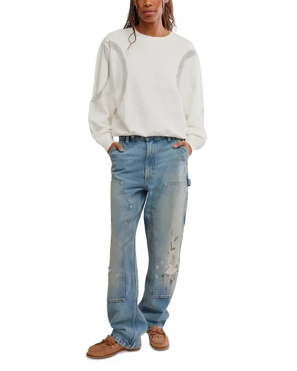 Free People Love Lace Crewneck Sweater