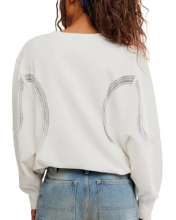Free People Love Lace Crewneck Sweater