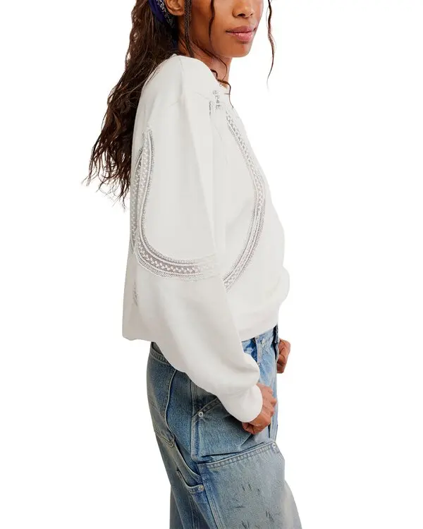 Free People Love Lace Crewneck Sweater