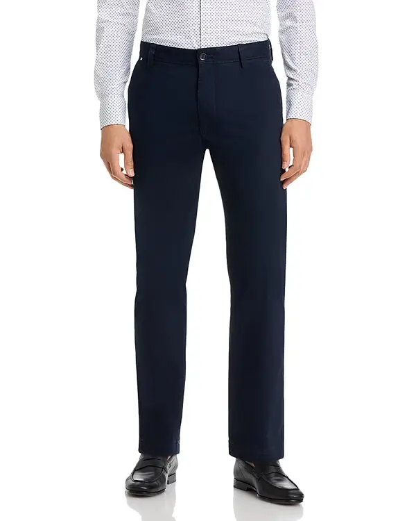 BOSS Kent Straight Fit Cotton Blend Pants - Dark Blue