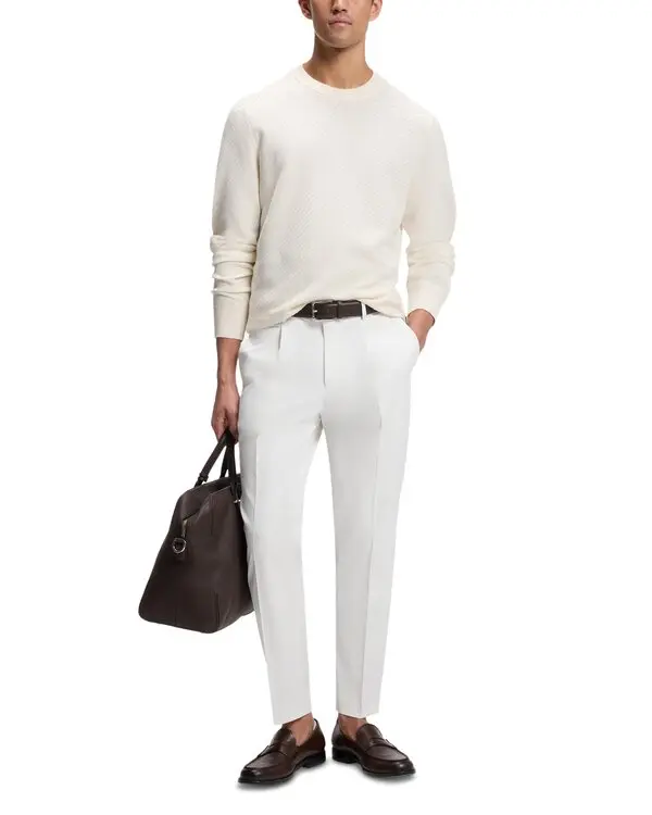 BOSS H-lofranco Cotton Crewneck Sweater - Open White