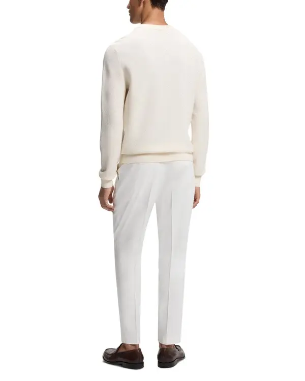 BOSS H-lofranco Cotton Crewneck Sweater - Open White