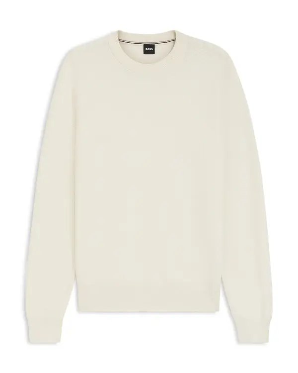 BOSS H-lofranco Cotton Crewneck Sweater - Open White