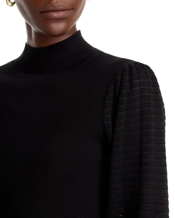 T Tahari Sheer Stitch Mock Neck Sweater