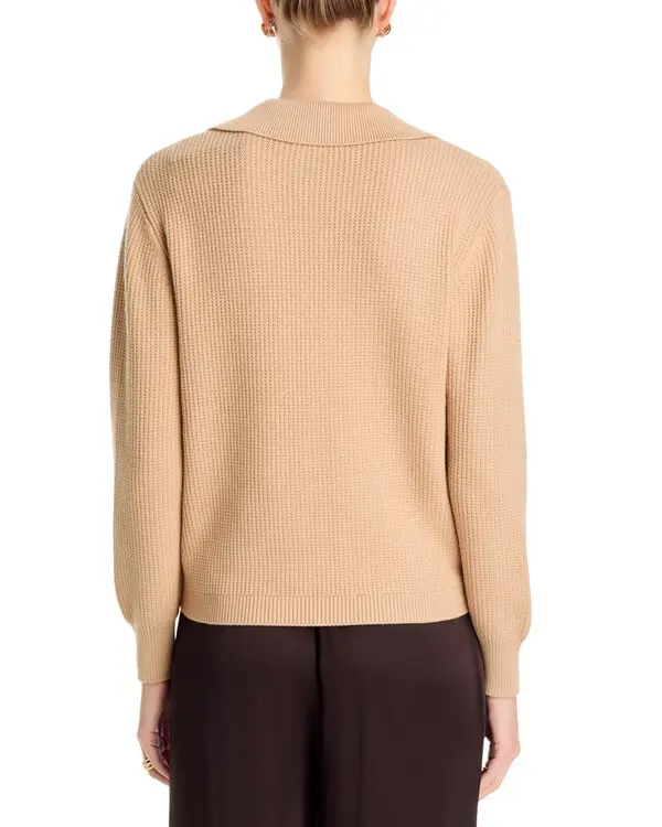 Elie Tahari The Marjorie V Neck Cable Knit Sweater