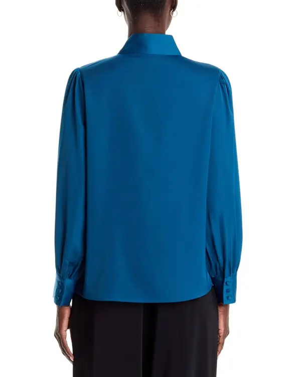 T Tahari Bow Neck Tie Blouse