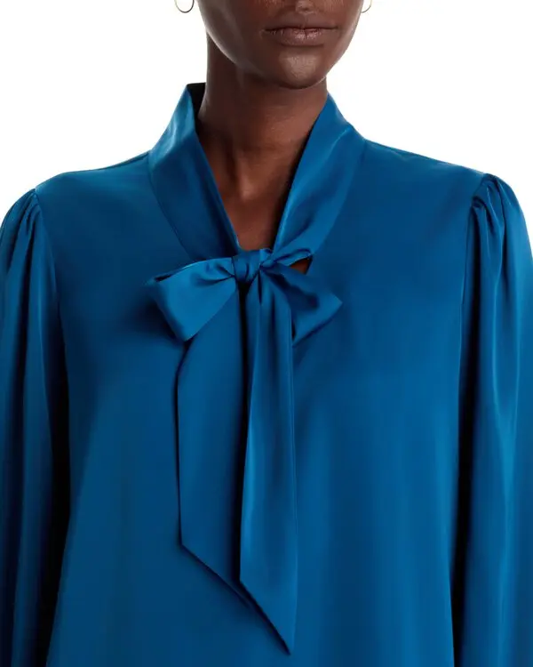 T Tahari Bow Neck Tie Blouse