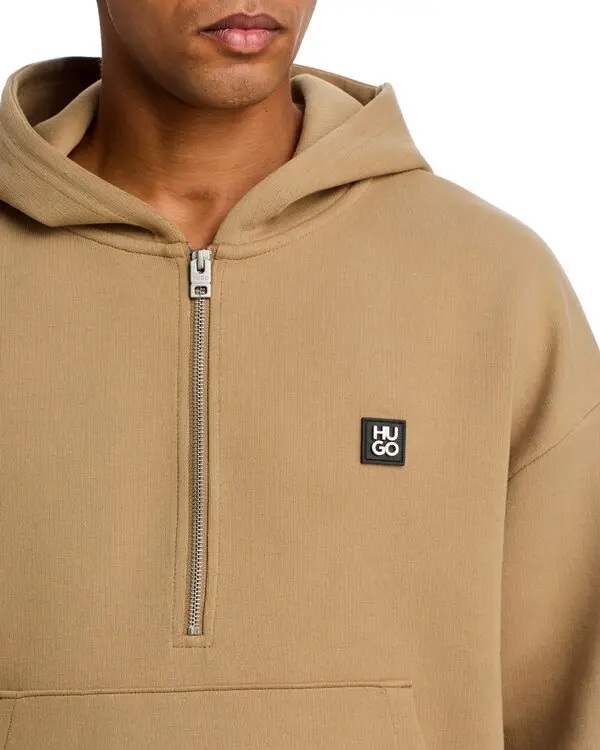 Hugo Dabinhood Cotton Blend Half Zip Hoodie