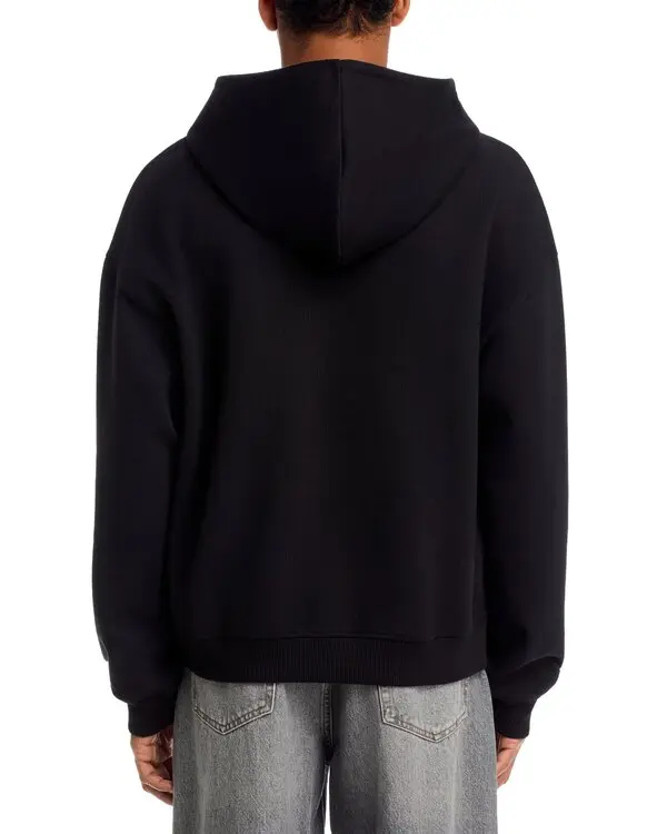 Hugo Dabinhood Cotton Blend Half Zip Hoodie - Black